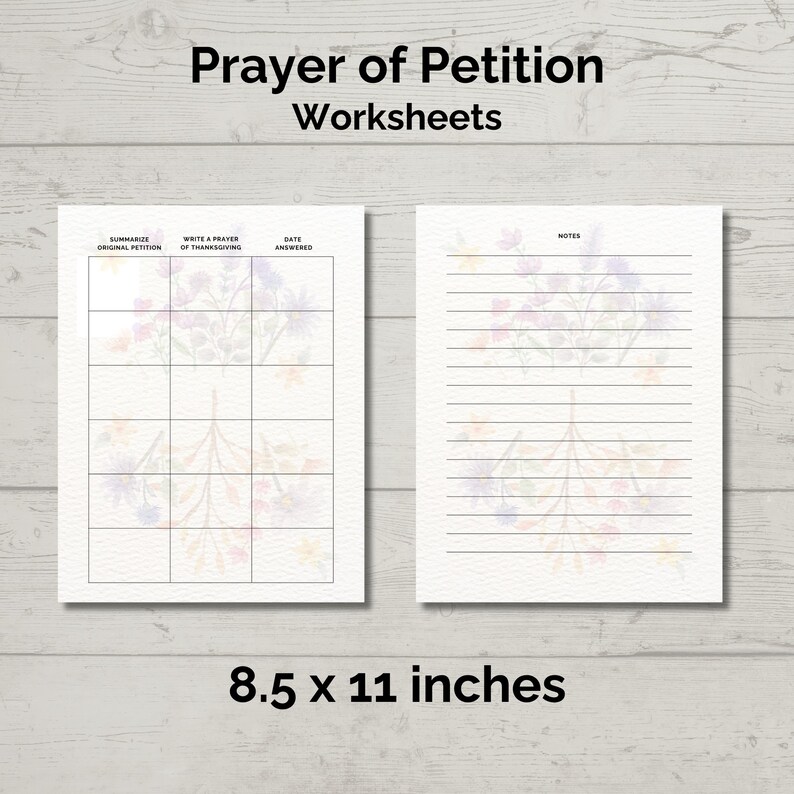 Prayer of Petition Worksheets|10 Page Packet| INSTANT DOWNLOAD - Etsy