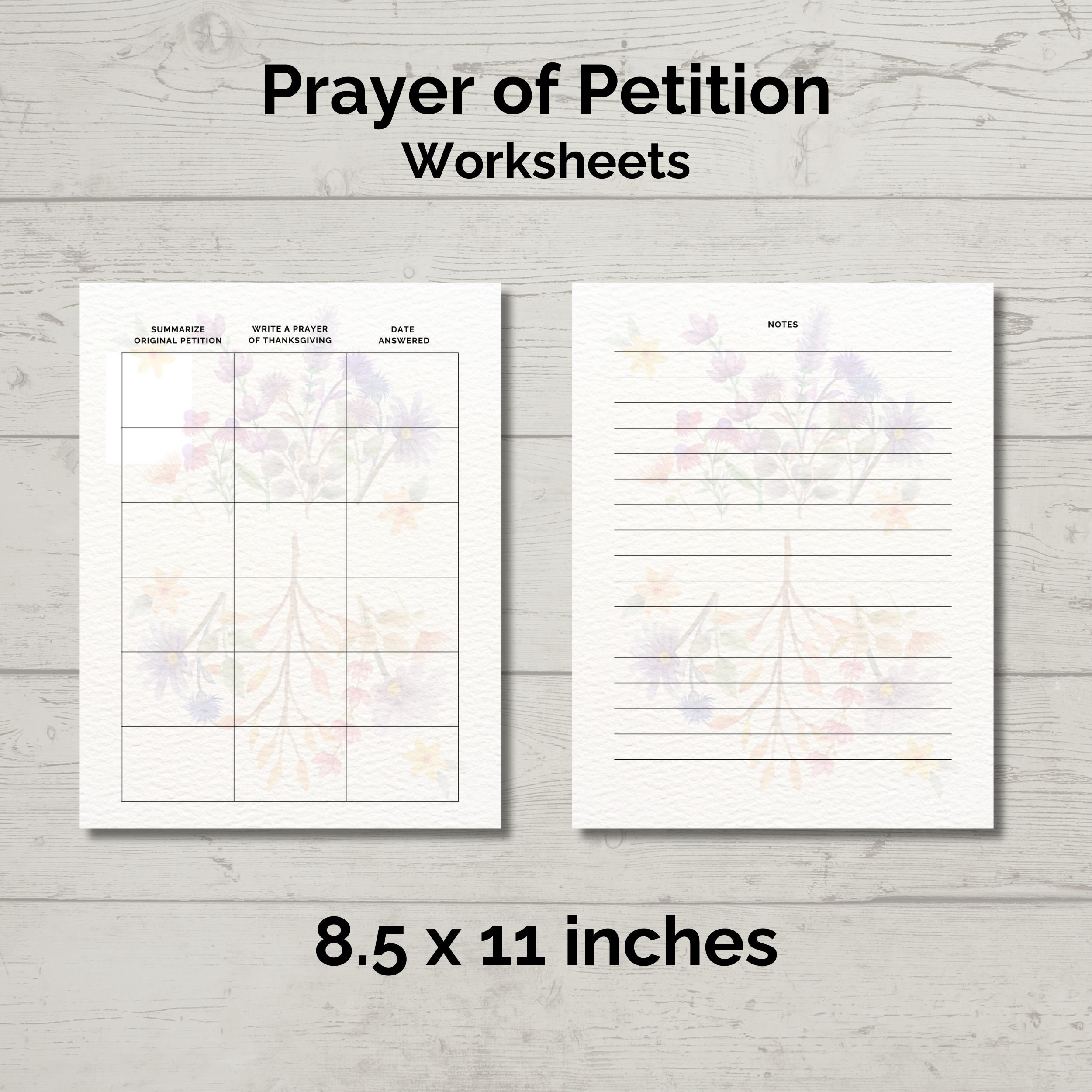 Prayer of Petition Worksheets|10 Page Packet| INSTANT DOWNLOAD - Etsy