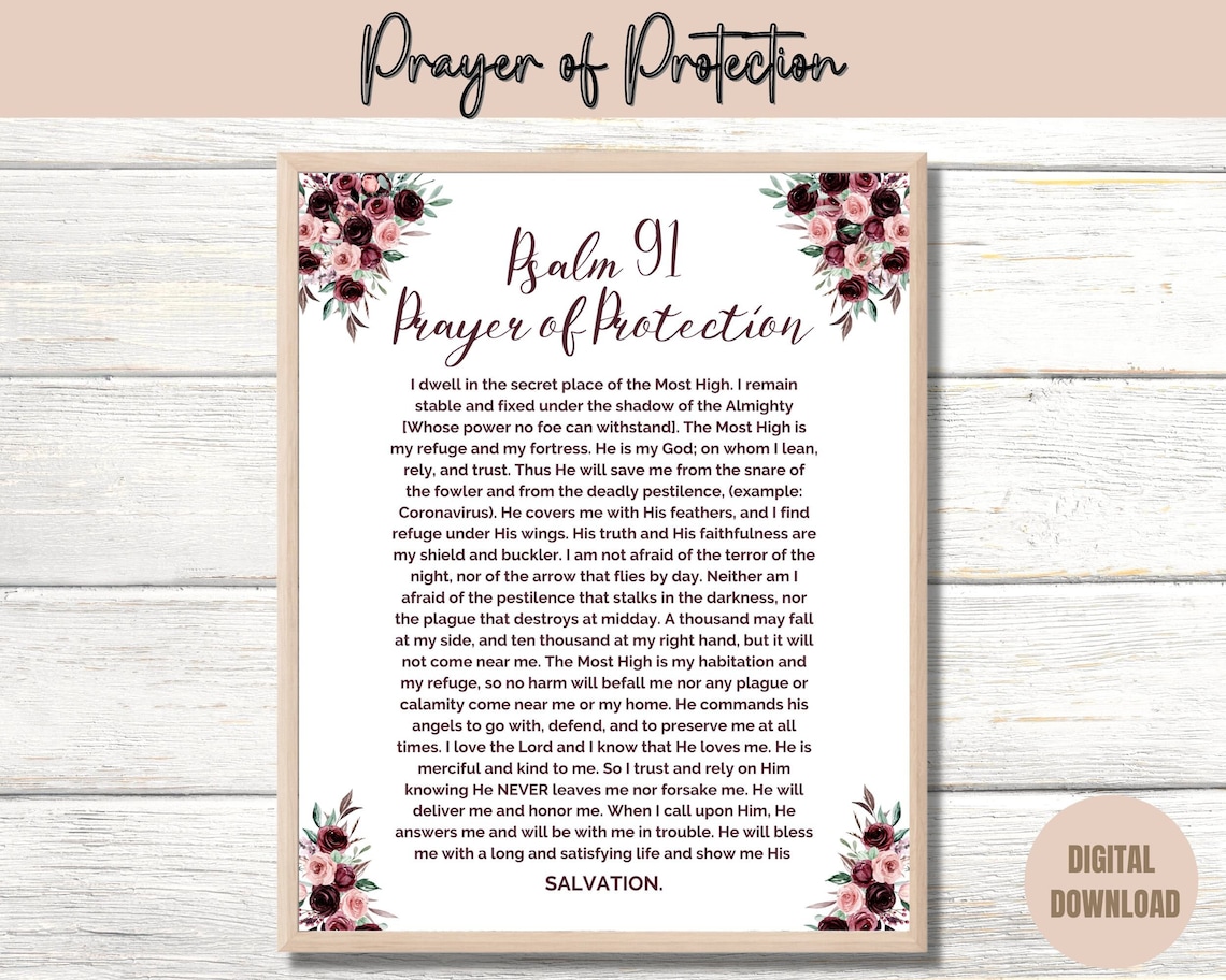Psalm 91 -protection Prayer| God's Protection Prayer| Christian Wall ...