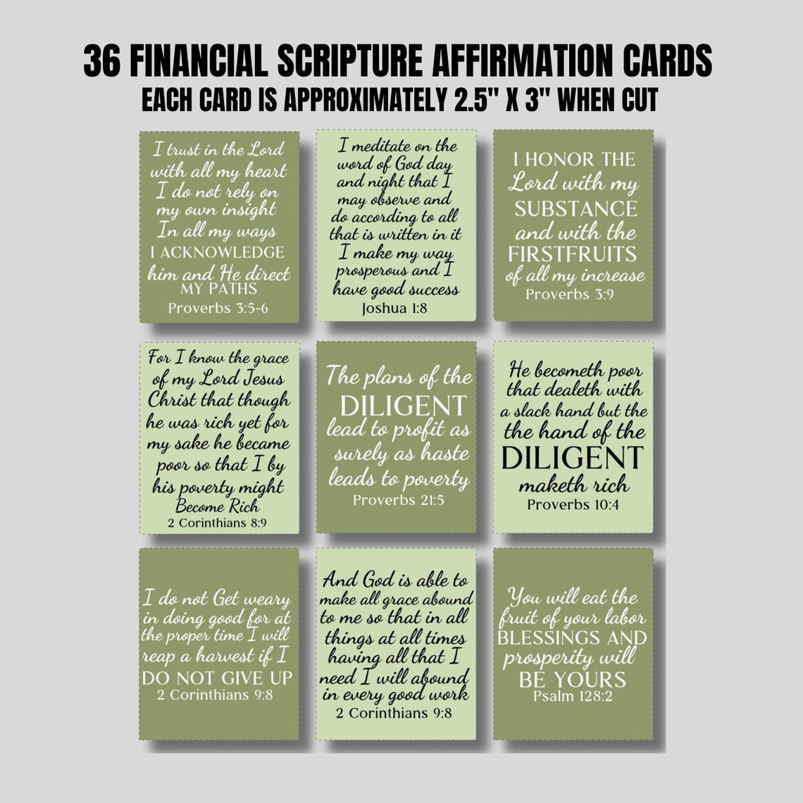36 Financial Scripture Affirmation Cards - Daily Financial Scripture ...