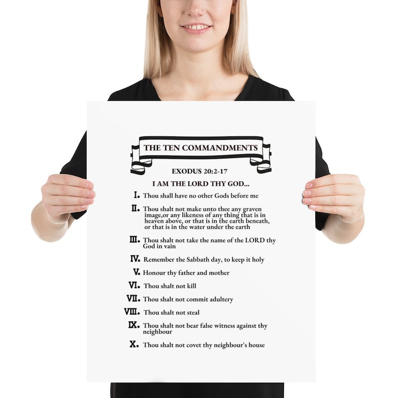 The Ten Commandment Poster - Unframed Enhanced Matte Poster, 8x10 ...
