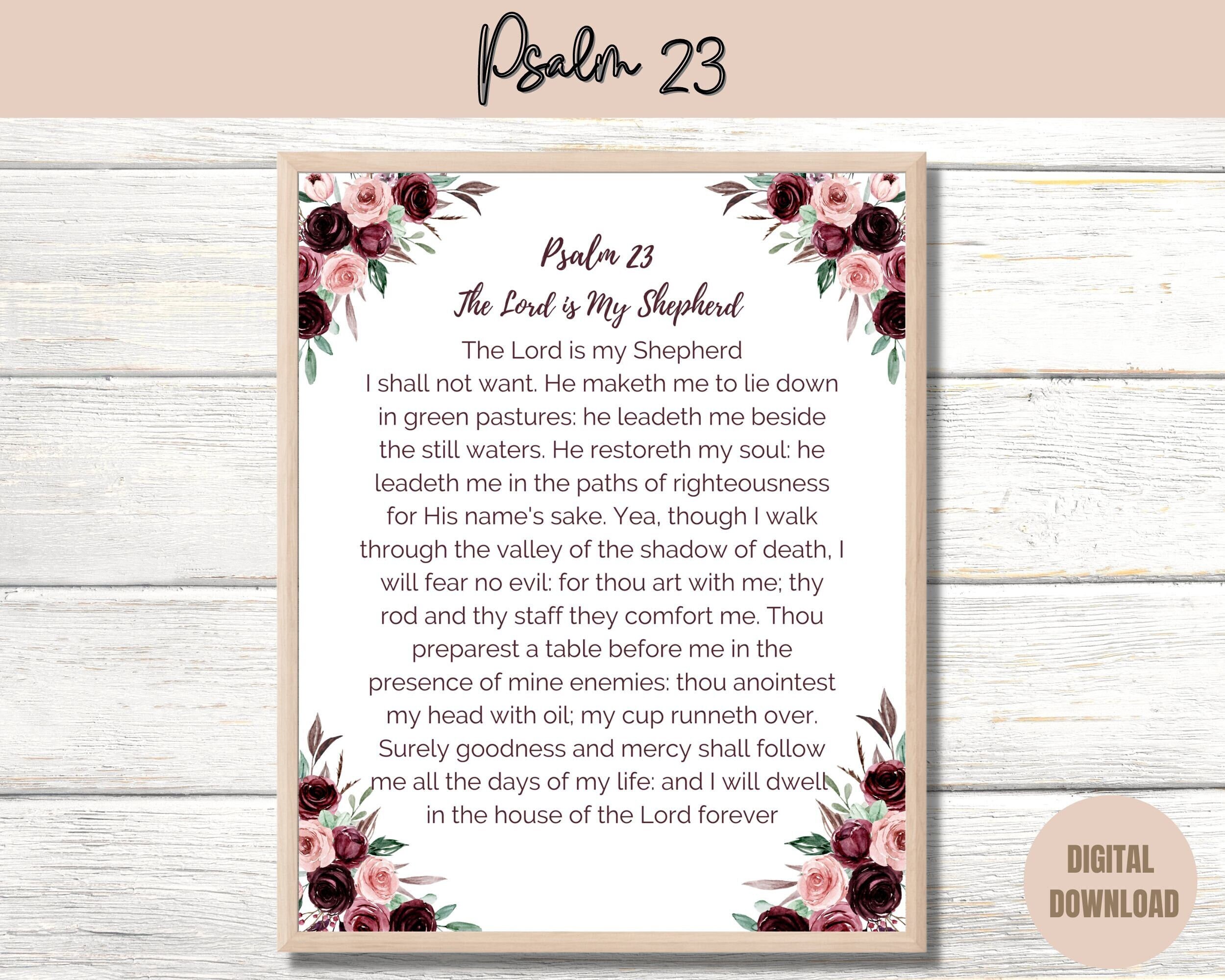 Psalm 23 - the Lord is My Shepherd| Christian Wall Art| Bible Verse ...