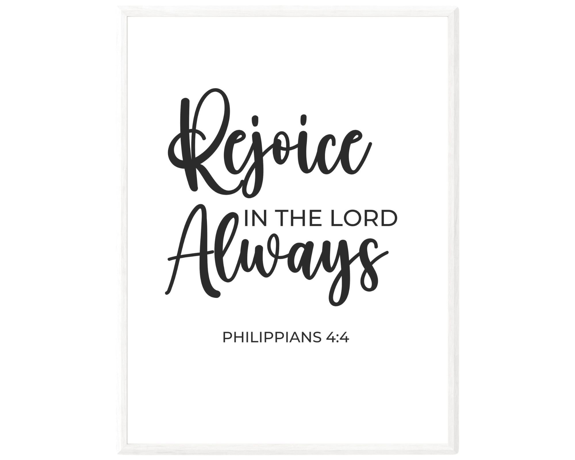 Rejoice in the Lord Always Christian Wall Art Philippians 4:4 Wall Art ...