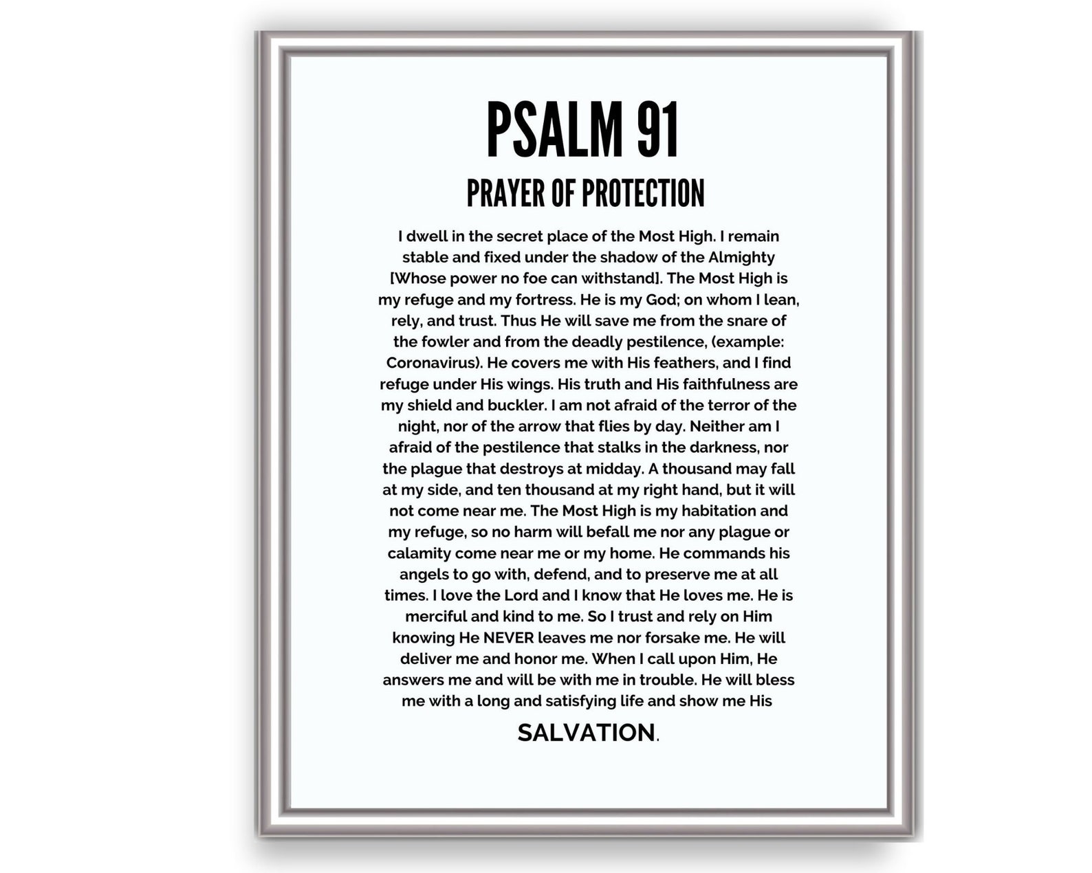 PSALM 91-prayer of Protection Christian Wall Art| Scripture Digital ...