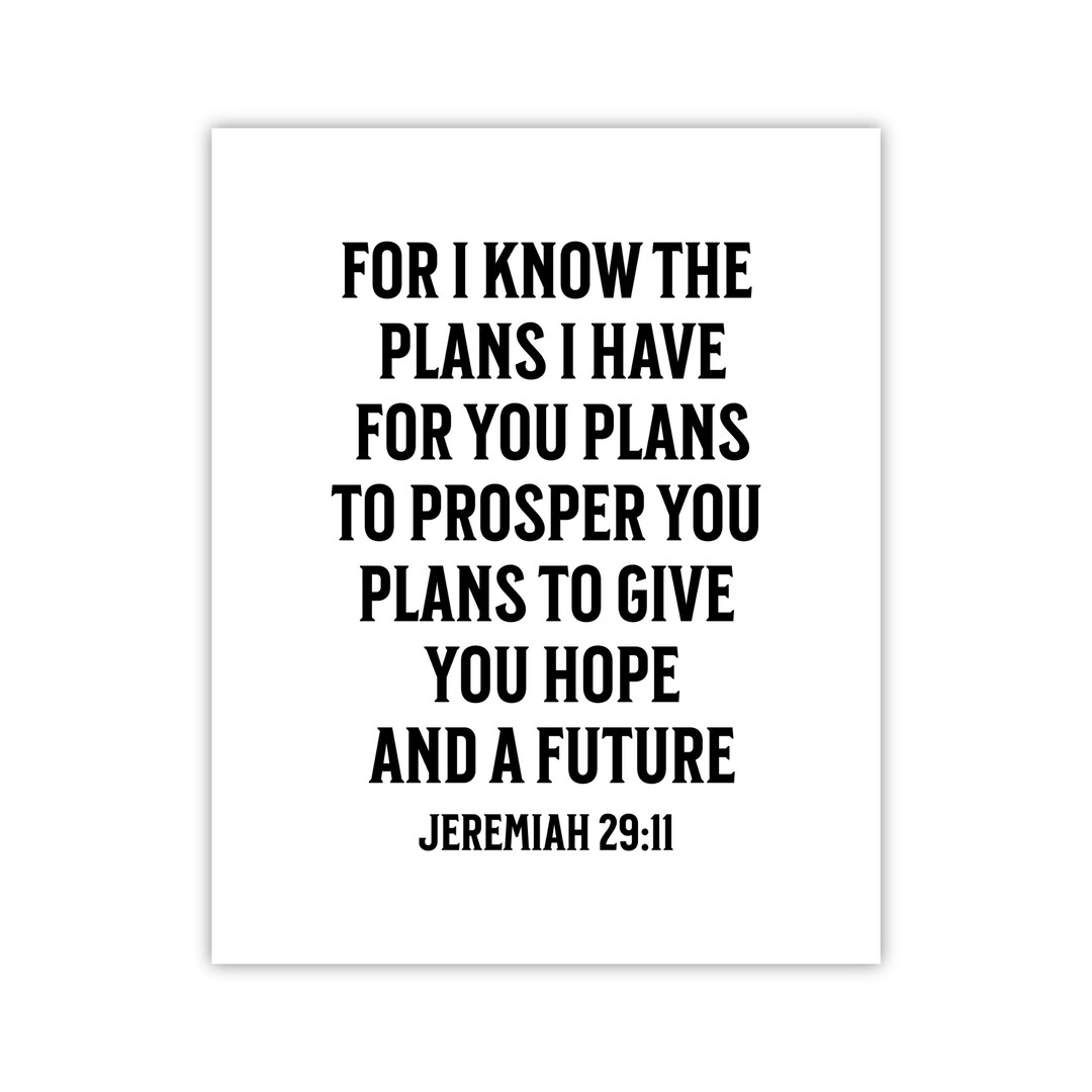 For I Know the Plans I Have for You - Jeremiah 29:11 Christian Wall Art ...