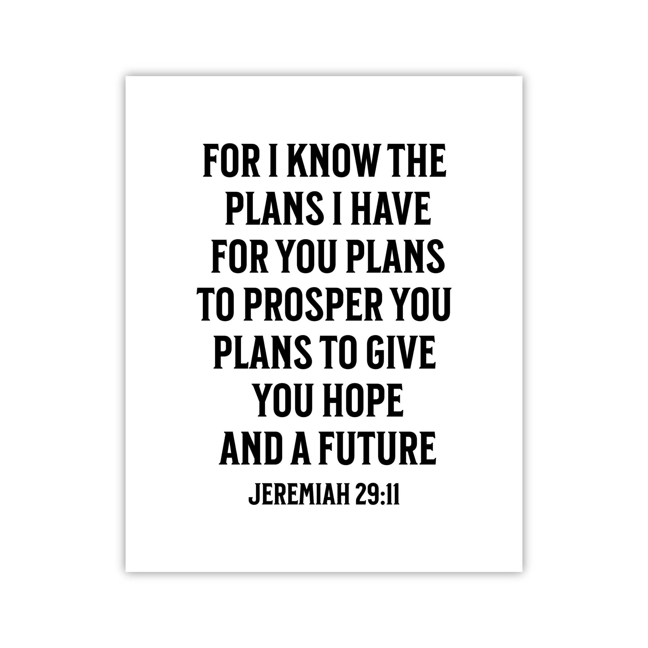 For I Know the Plans I Have for You - Jeremiah 29:11 Christian Wall Art ...
