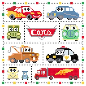 Cars Sampler Cross Stitch Pattern - Etsy
