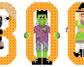 The Boo Crew Halloween Cross Stitch Chart Instant Download - Etsy