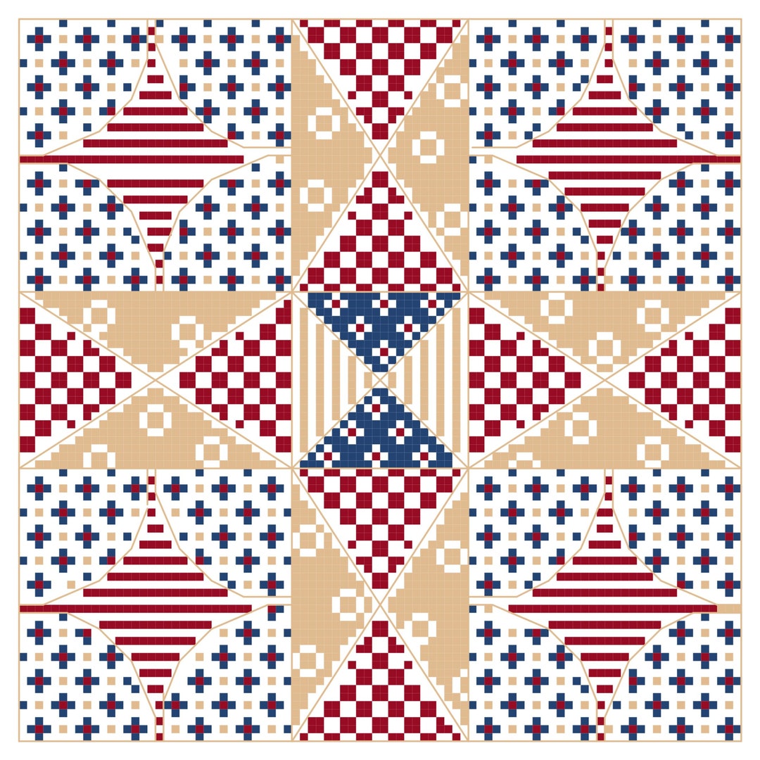 Quilt Square Delaware Cross Stitch Pattern - Etsy