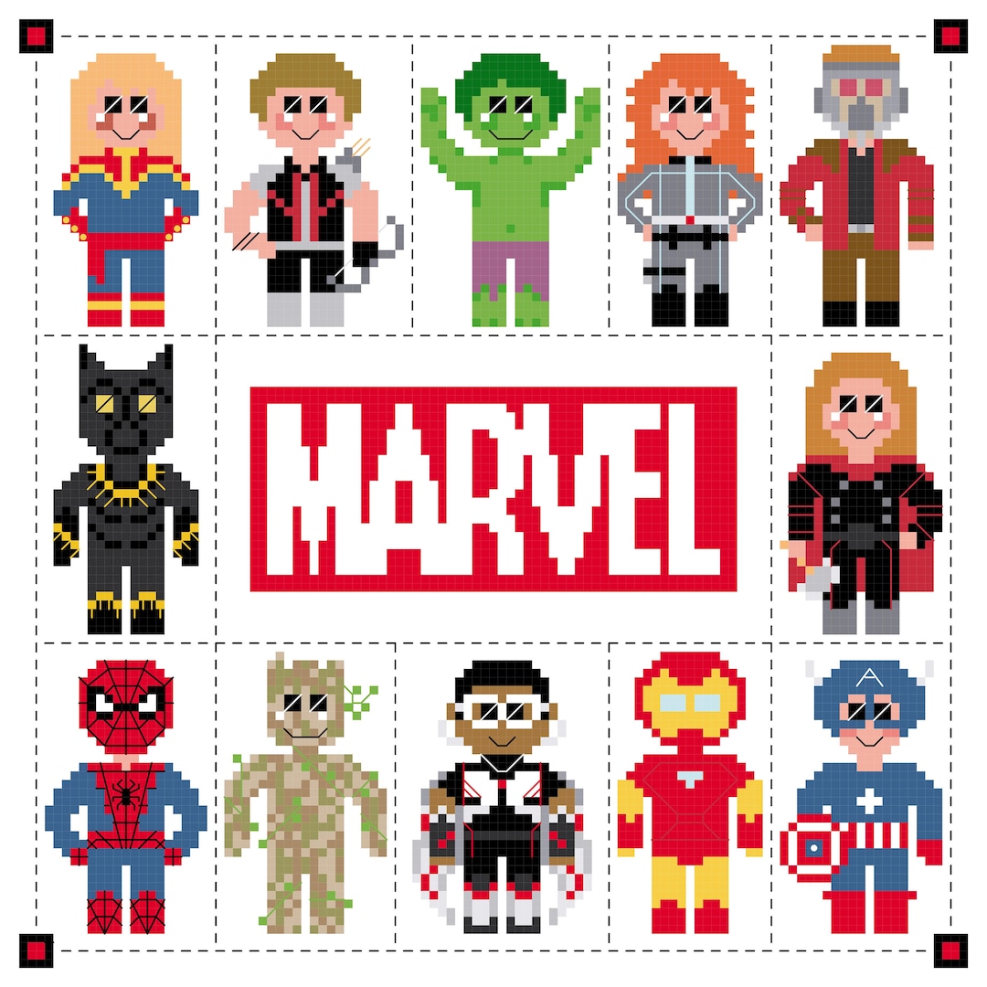 Marvel Superhero Sampler Cross Stitch Pattern - Etsy