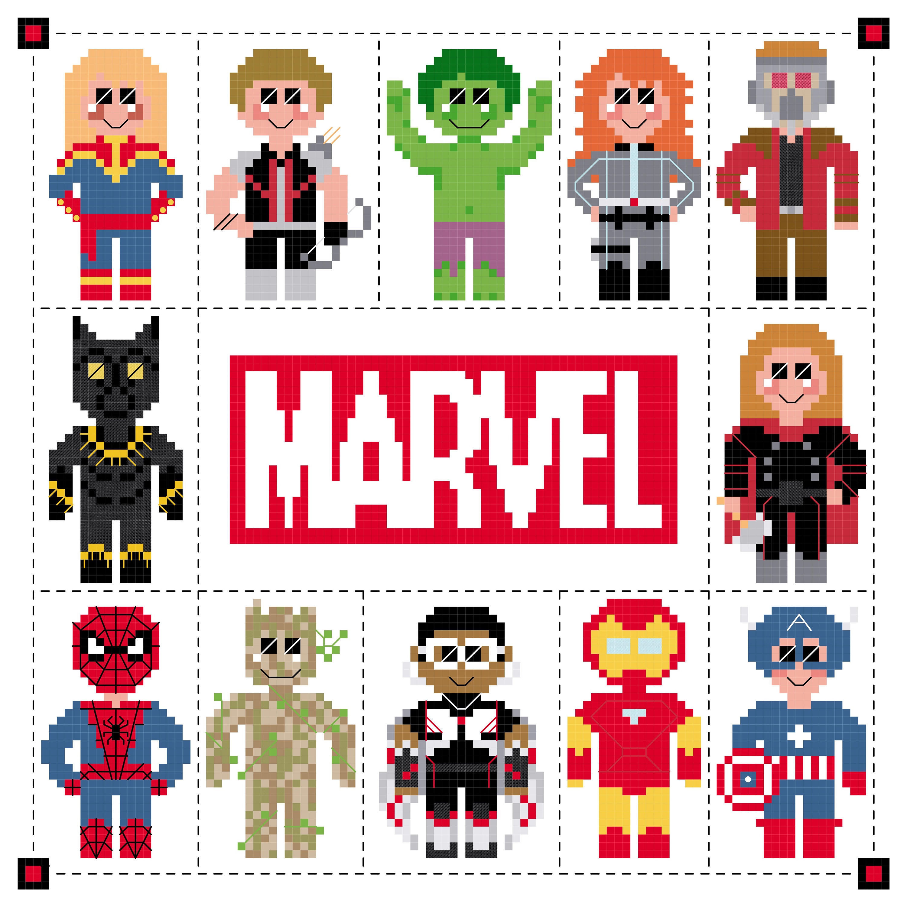 Marvel Superhero Sampler Cross Stitch Pattern - Etsy