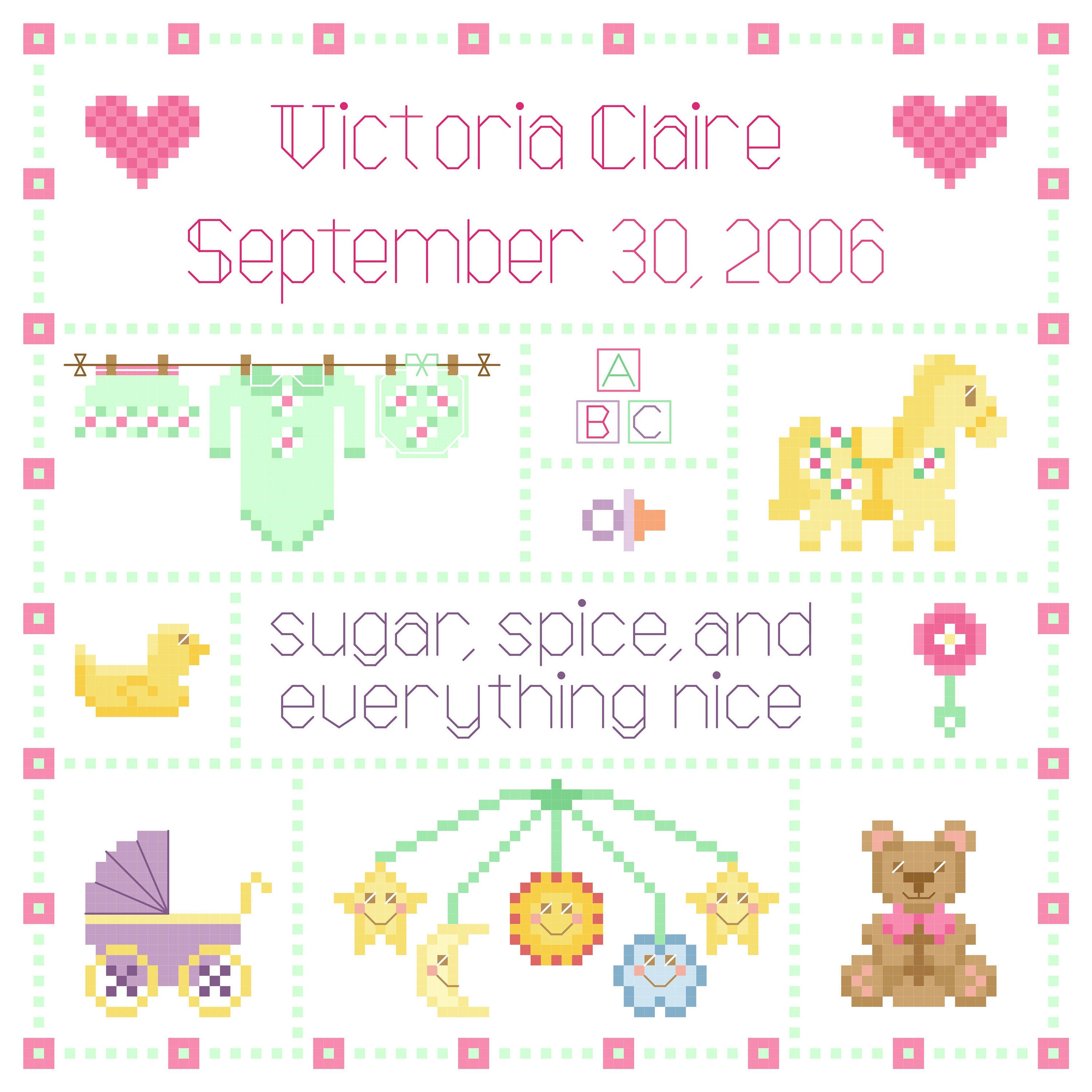 Baby Sampler Classic Girl Cross Stitch Pattern - Etsy