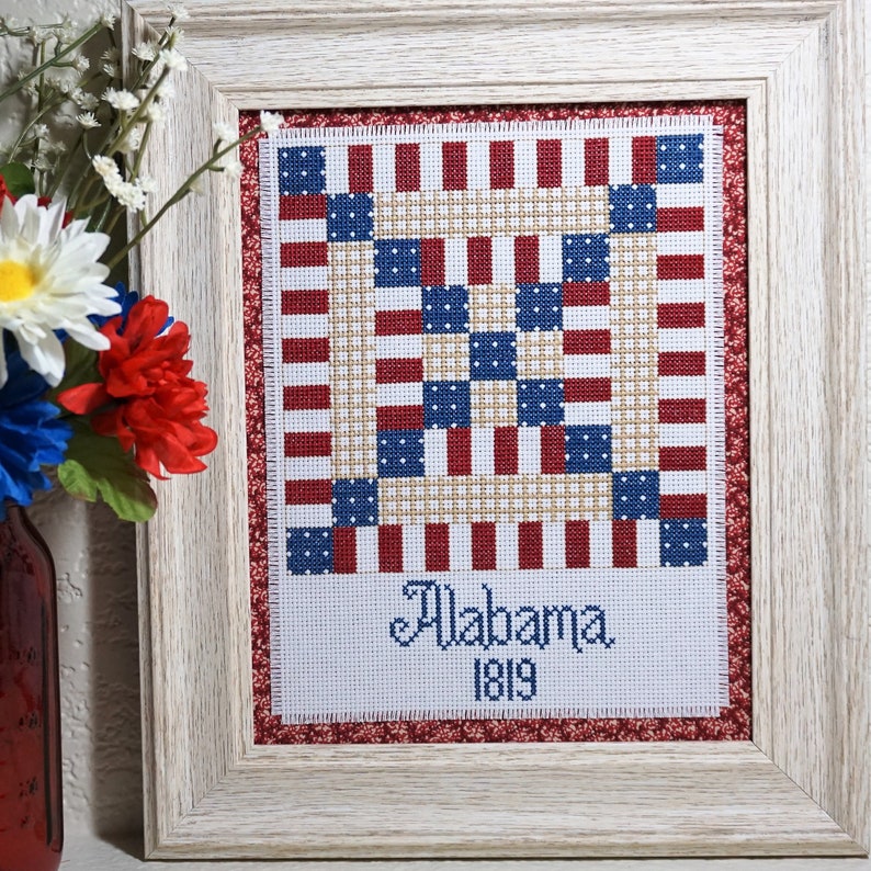 Quilt Square Alabama Cross Stitch Pattern - Etsy