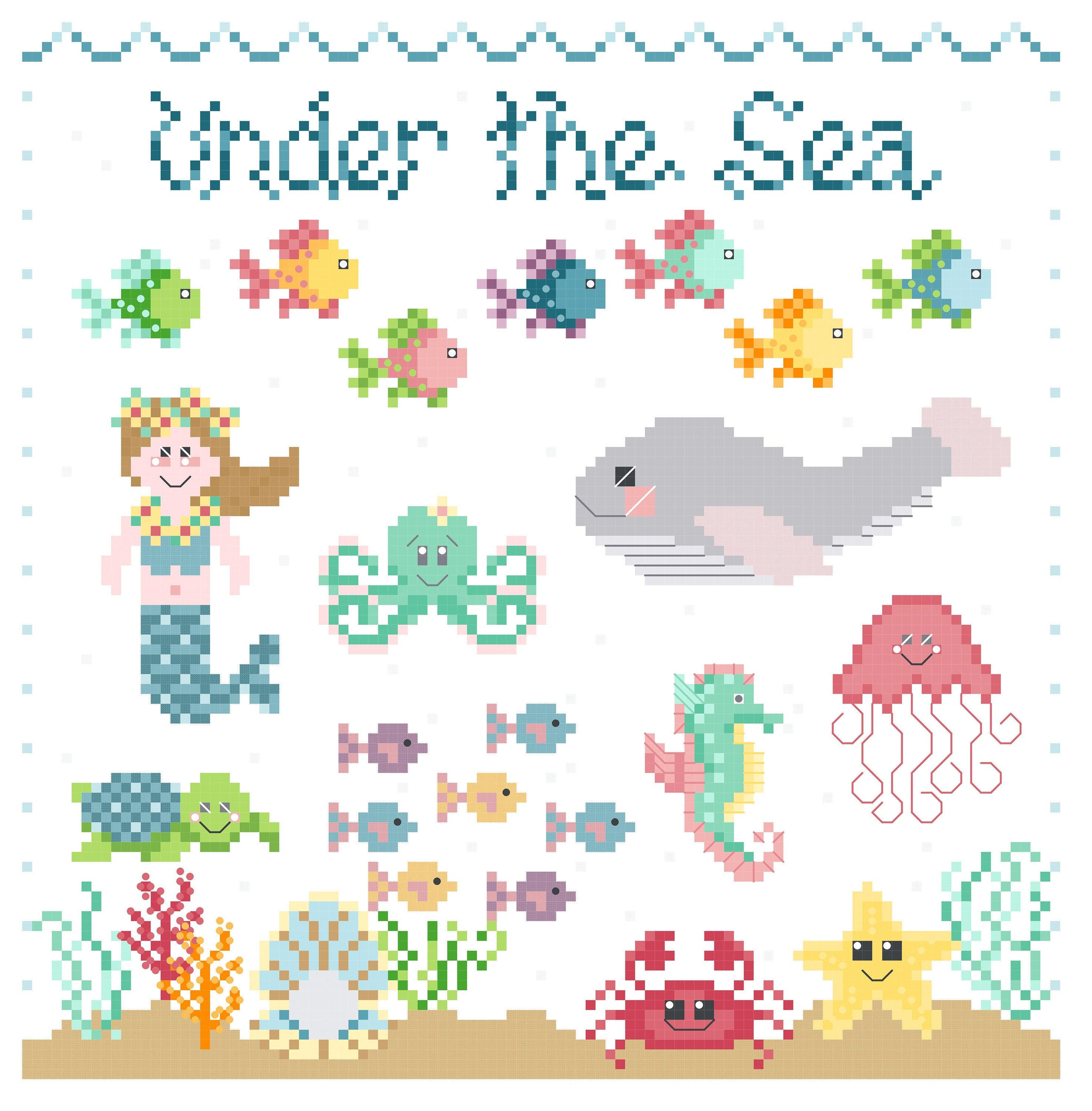 Under the Sea Cross Stitch Pattern - Etsy