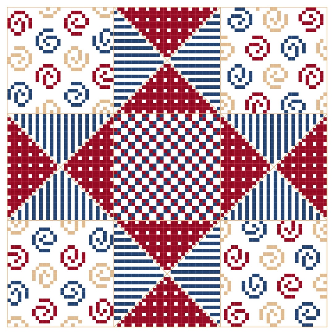 Quilt Square Rhode Island Cross Stitch Pattern - Etsy