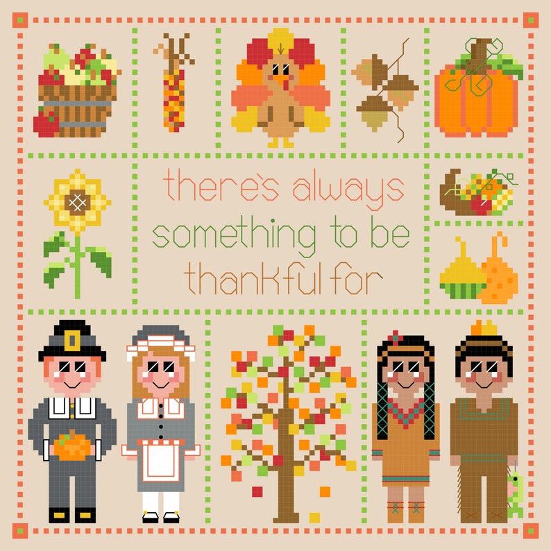 Thanksgiving Sampler Cross Stitch Pattern - Etsy