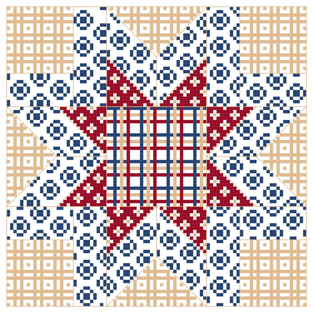 Quilt Square Virginia Cross Stitch Pattern - Etsy
