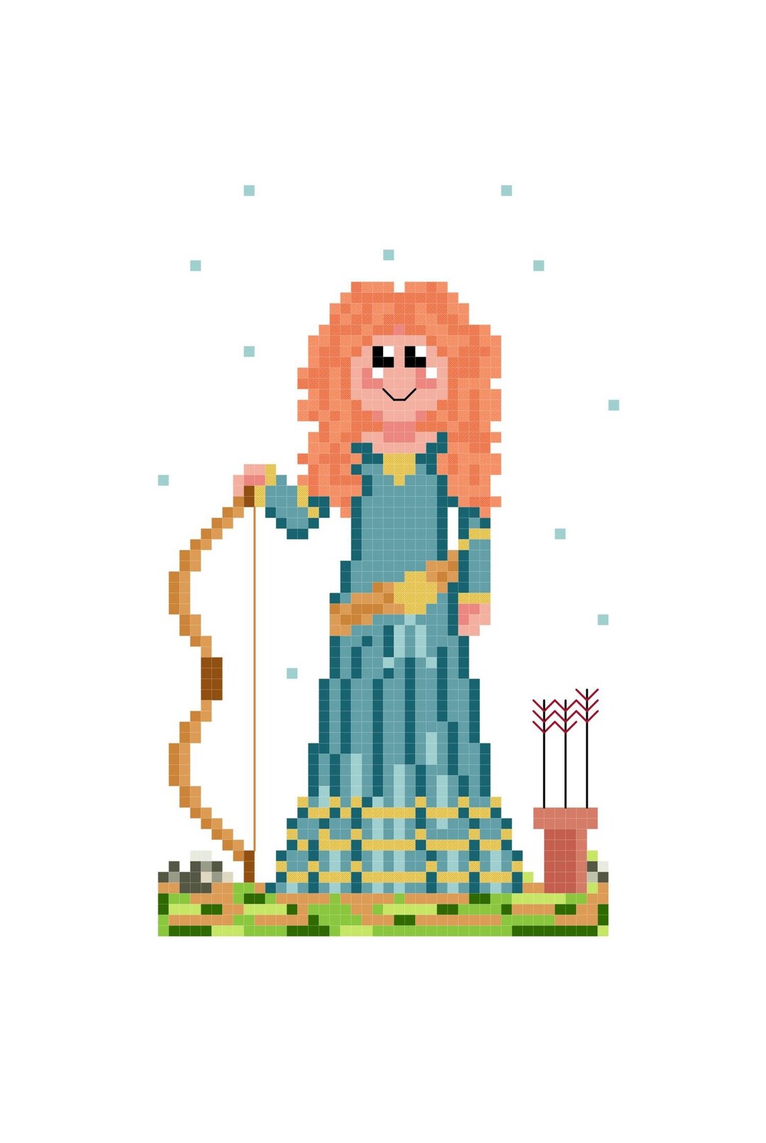 Princess Merida Cross Stitch Pattern - Etsy