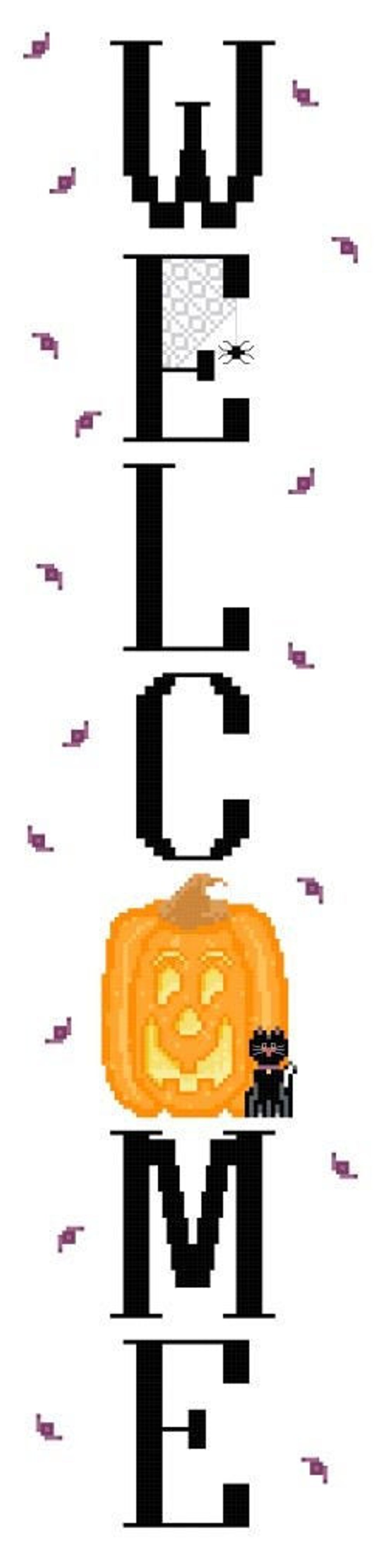 Welcome October Cross Stitch Pattern - Etsy