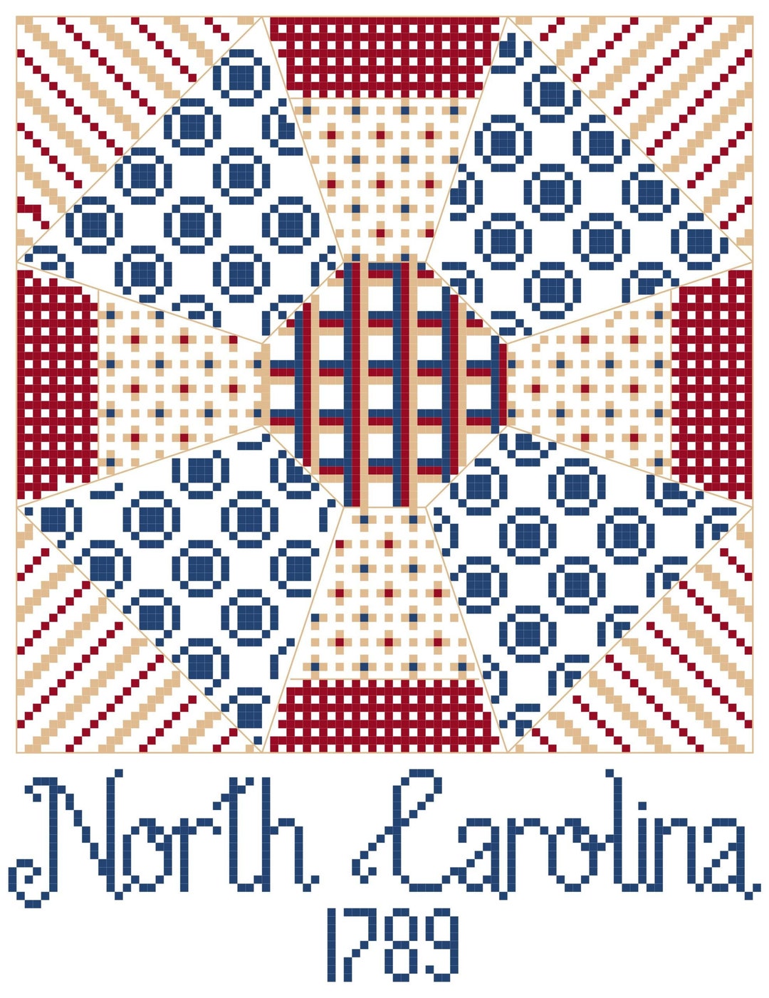 Quilt Square North Carolina Cross Stitch Pattern - Etsy