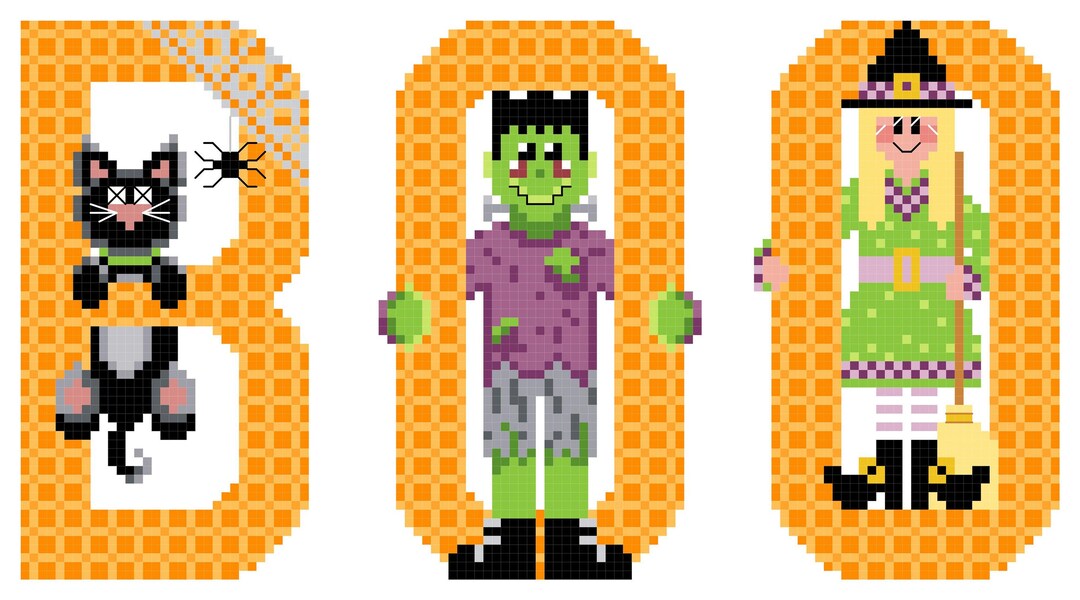 BOO Cross Stitch Pattern - Etsy