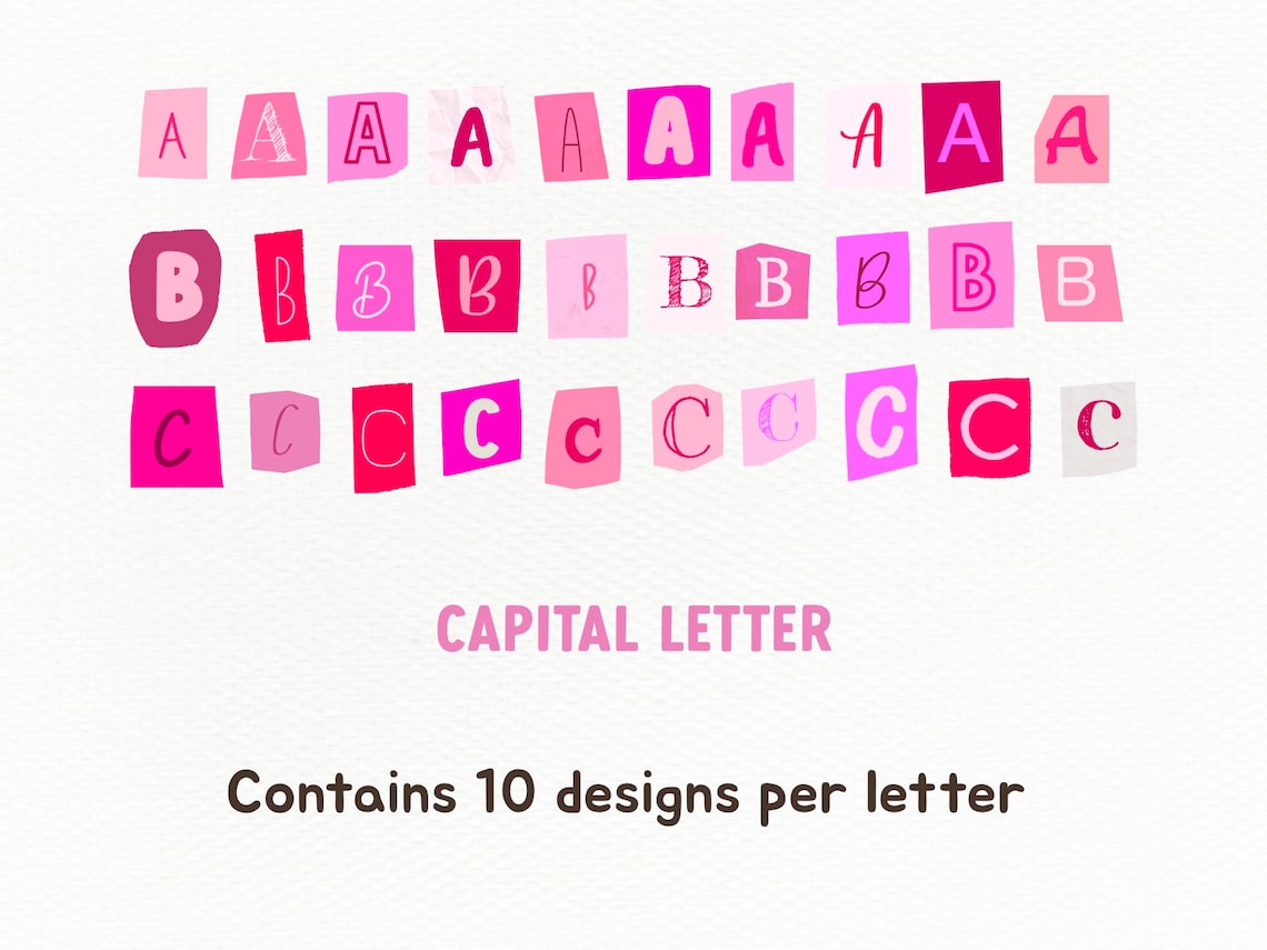 Pink 780 PNG Number Letter,magazine Letters Clipart,ransom Letters,burn ...