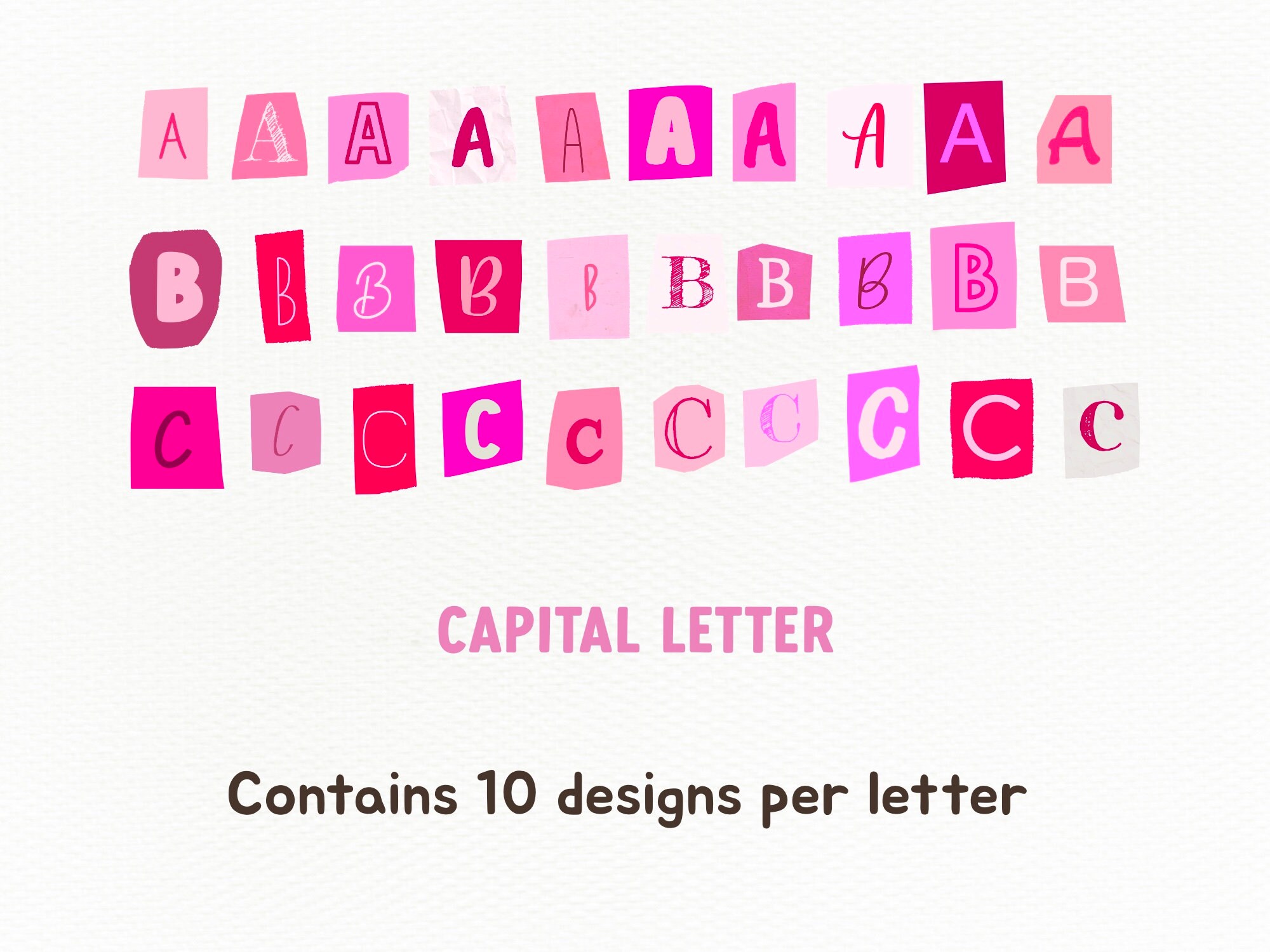 Pink 780 PNG Number Letter,magazine Letters Clipart,ransom Letters,burn ...