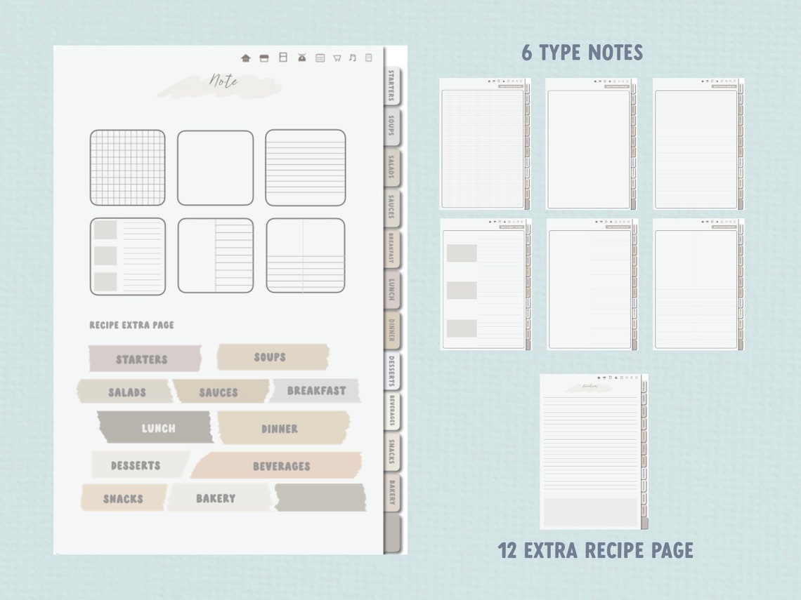Digital Recipe Book,recipe Book Template,goodnotes Recipes,digital ...