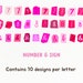 Pink 780 PNG Number Letter,magazine Letters Clipart,ransom Letters,burn ...