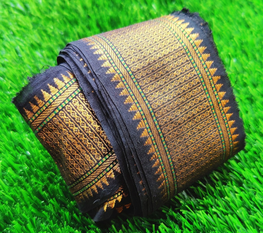 6 Yards Zari Embroidered Work Vintage Sari Border & Trim Handmade ...