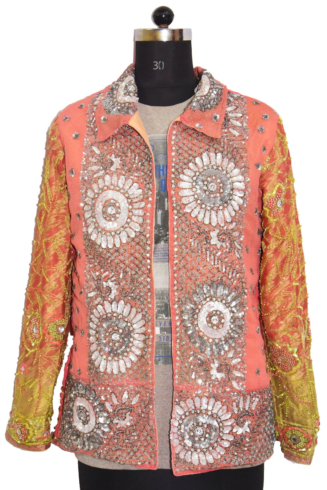 Vintage Sequined Jacket Stunning Party Wear Jacket & Coat Zari ...