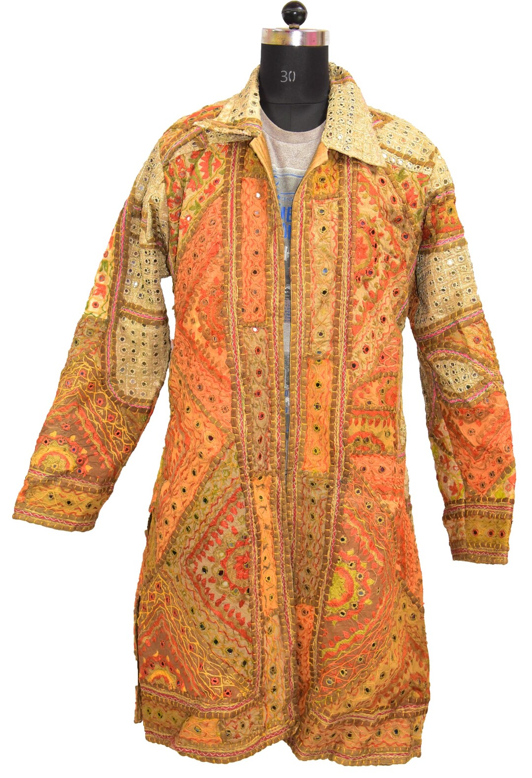 Fully Mirror Handmade Embroidery Work Cotton Jacket Banjara Jacket Tribal Blazer Coat Boho ...