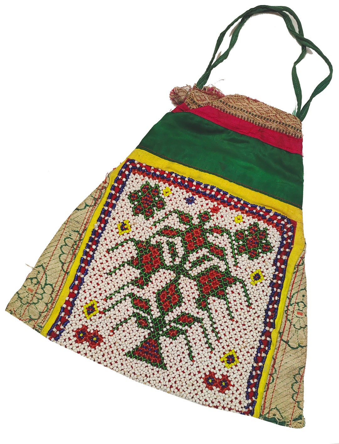 Vintage Antique Beaded Hand Clutch Bag Handmade Embroidered OOAK ...