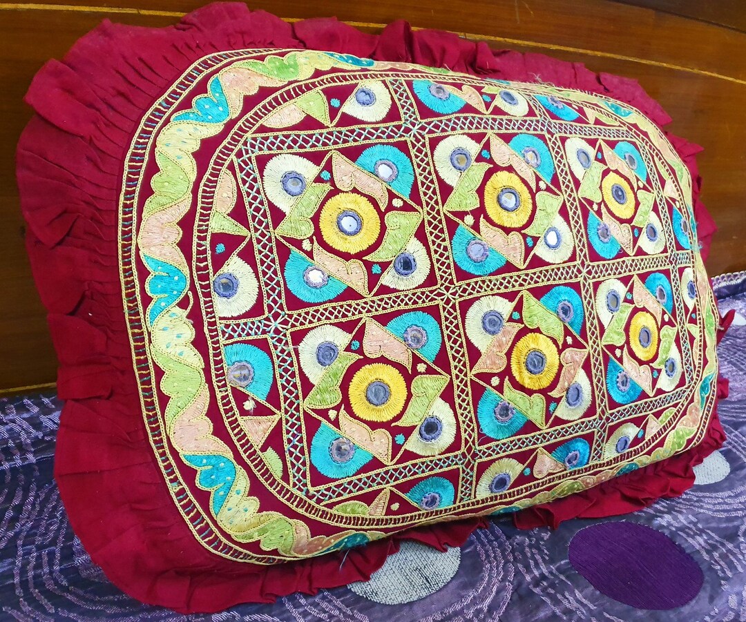 Vintage Banjara Pillow Cushion Case Hand Embroidered Cover - Etsy