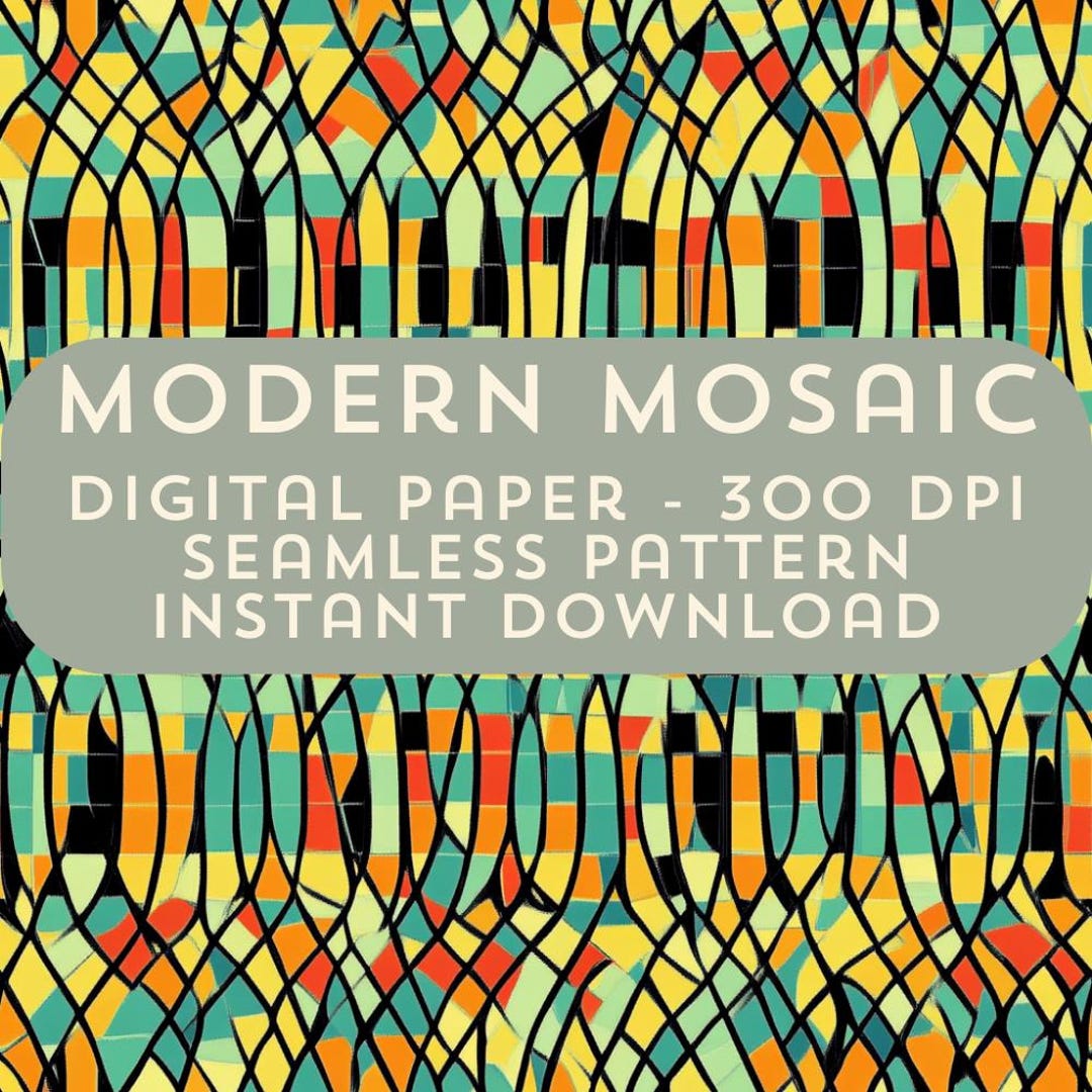 Digital Download | Modern Mosaic | Repeating Seamless Pattern ...