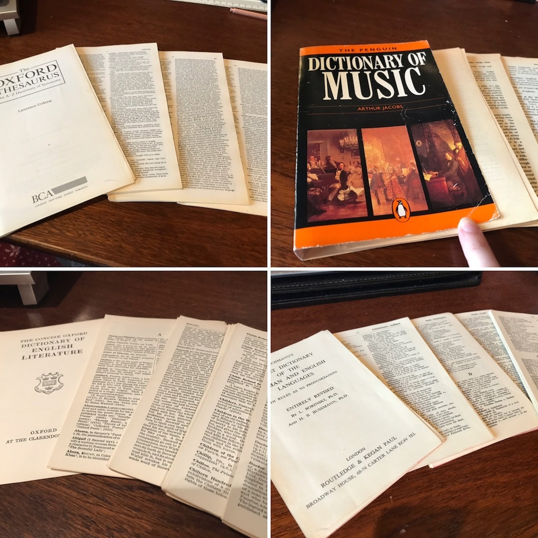 Vintage Old Dictionary Pages, Scrapbooking Decoupage Mixed Media Junk ...