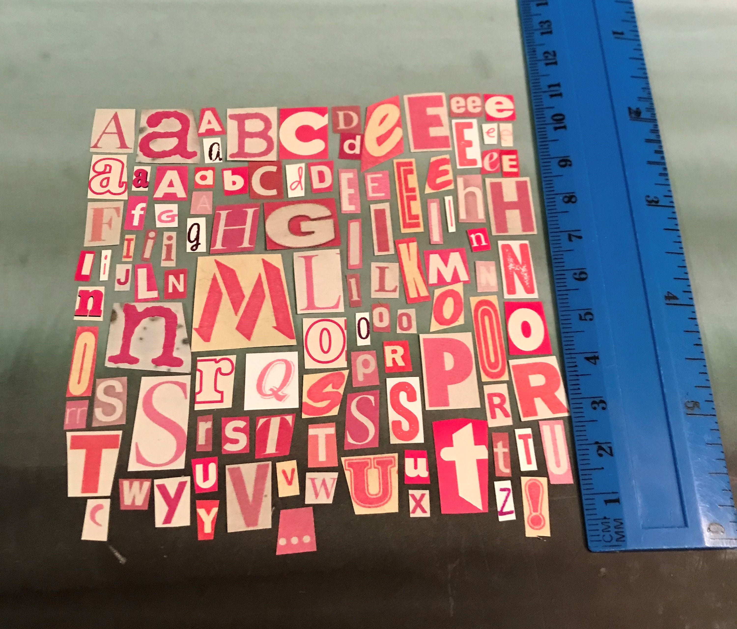 Pink and White Ransom Letters Alphabet Craft Supplies | Etsy UK