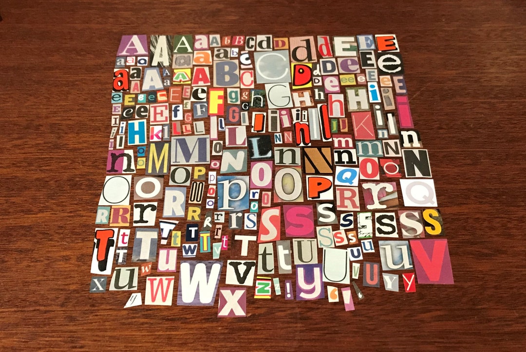 200 Mixed Coloured Ransom Letters Paper Letter Craft Supplies Decoupage ...