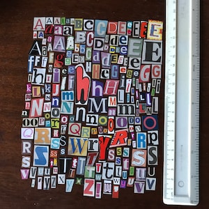 200 Mixed Coloured Ransom Letters Paper Letter Craft Supplies Decoupage ...