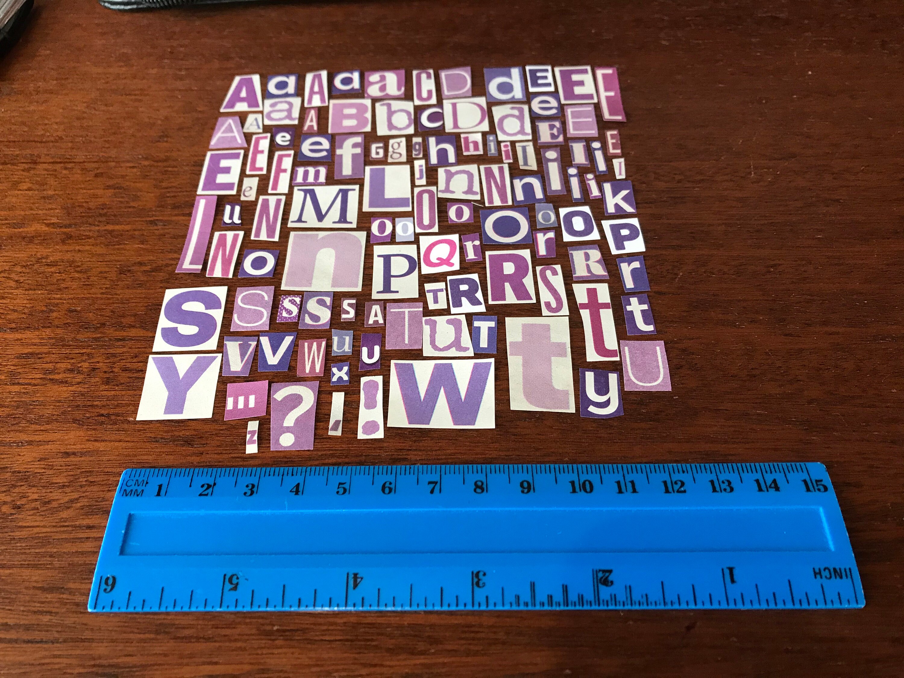 Purple and White Ransom Letters Alphabet Craft Supplies | Etsy