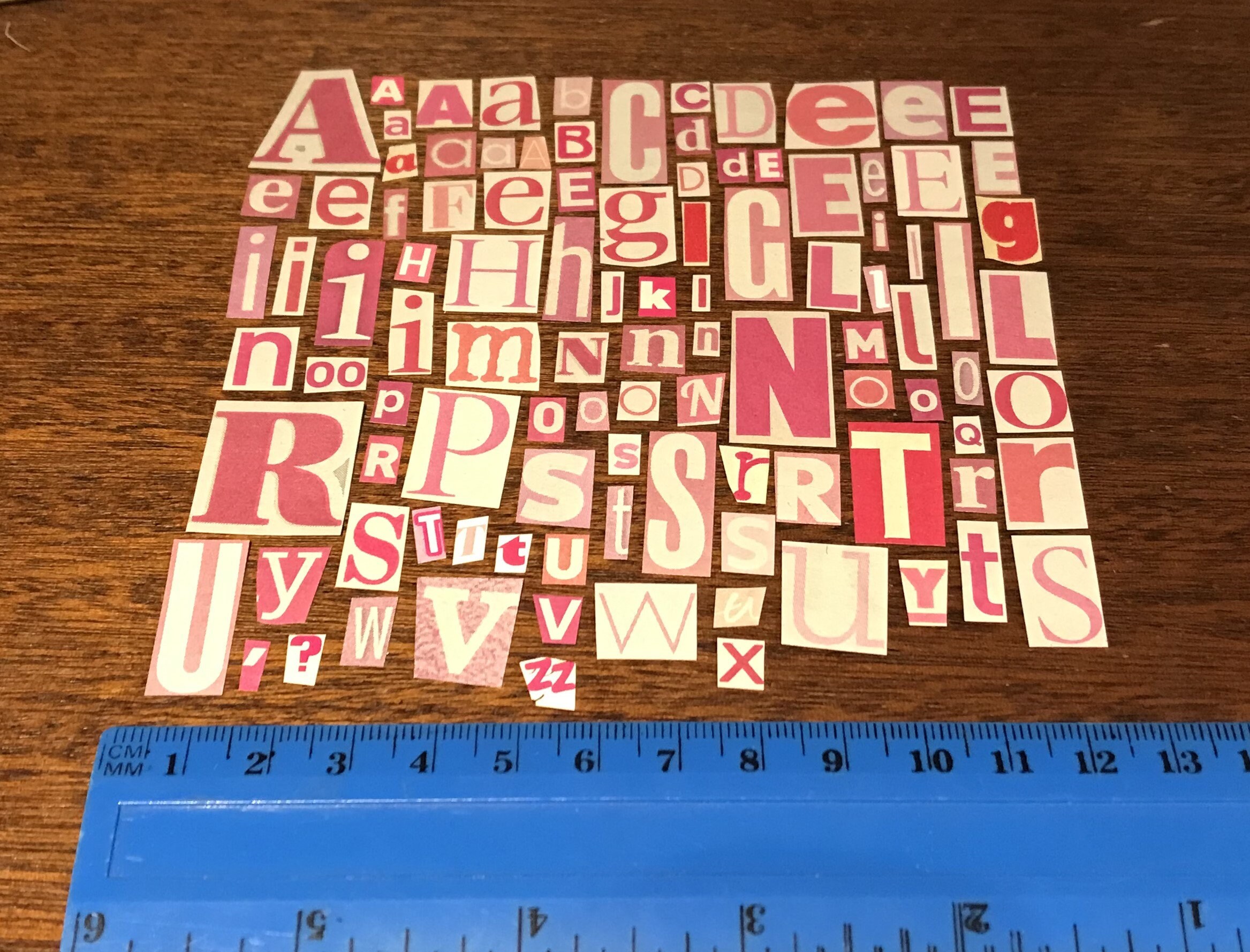 Pink and White Ransom Letters Alphabet Craft Supplies - Etsy UK