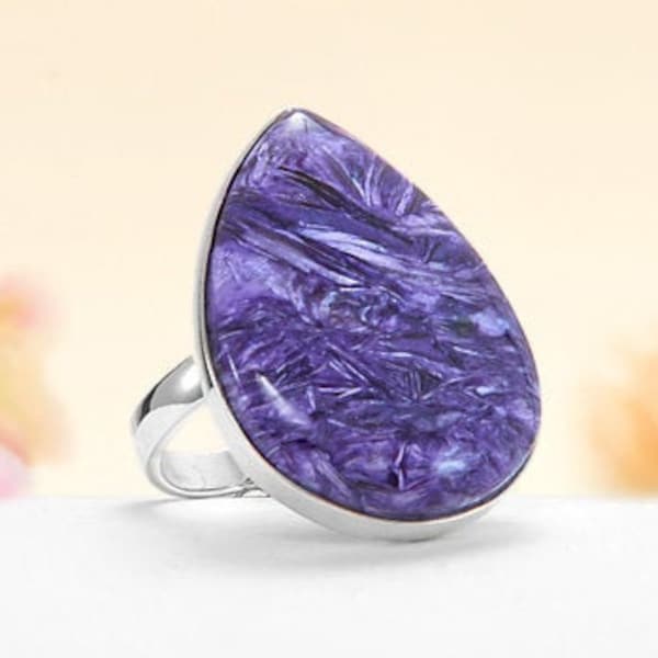 Charoite Ring - Etsy