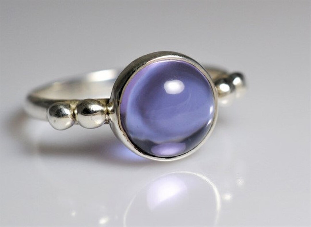Natural Amethyst Ring, Oval Amethyst, Purple Gemstone, 925 Sterling ...