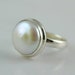 Simple Pearl Ring, White Gemstone Jewelry, Round Gemstone, Sterling ...