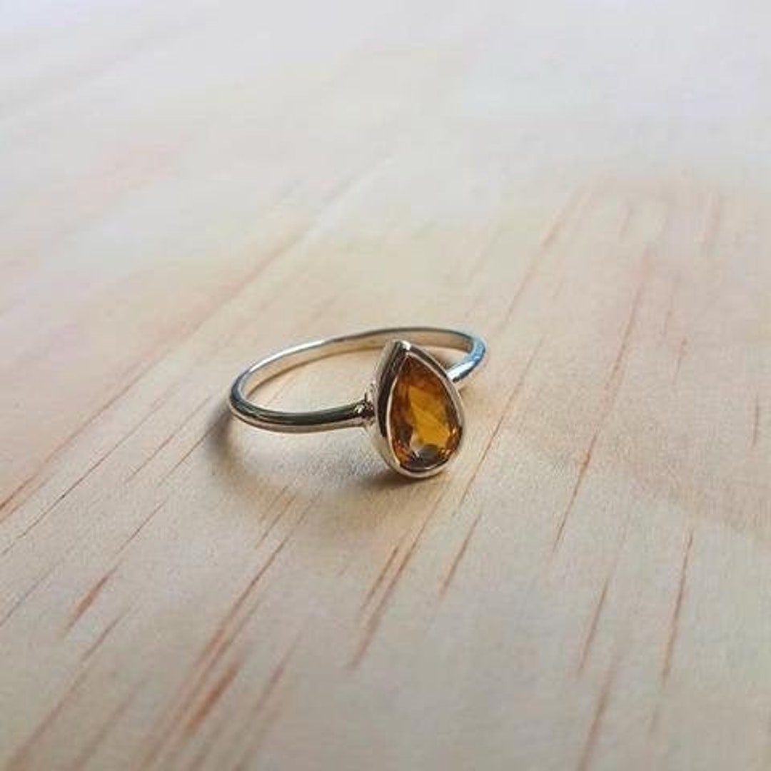 Beautiful Citrine Ring, Natural Orange Citrine 925 Sterling Silver Ring ...