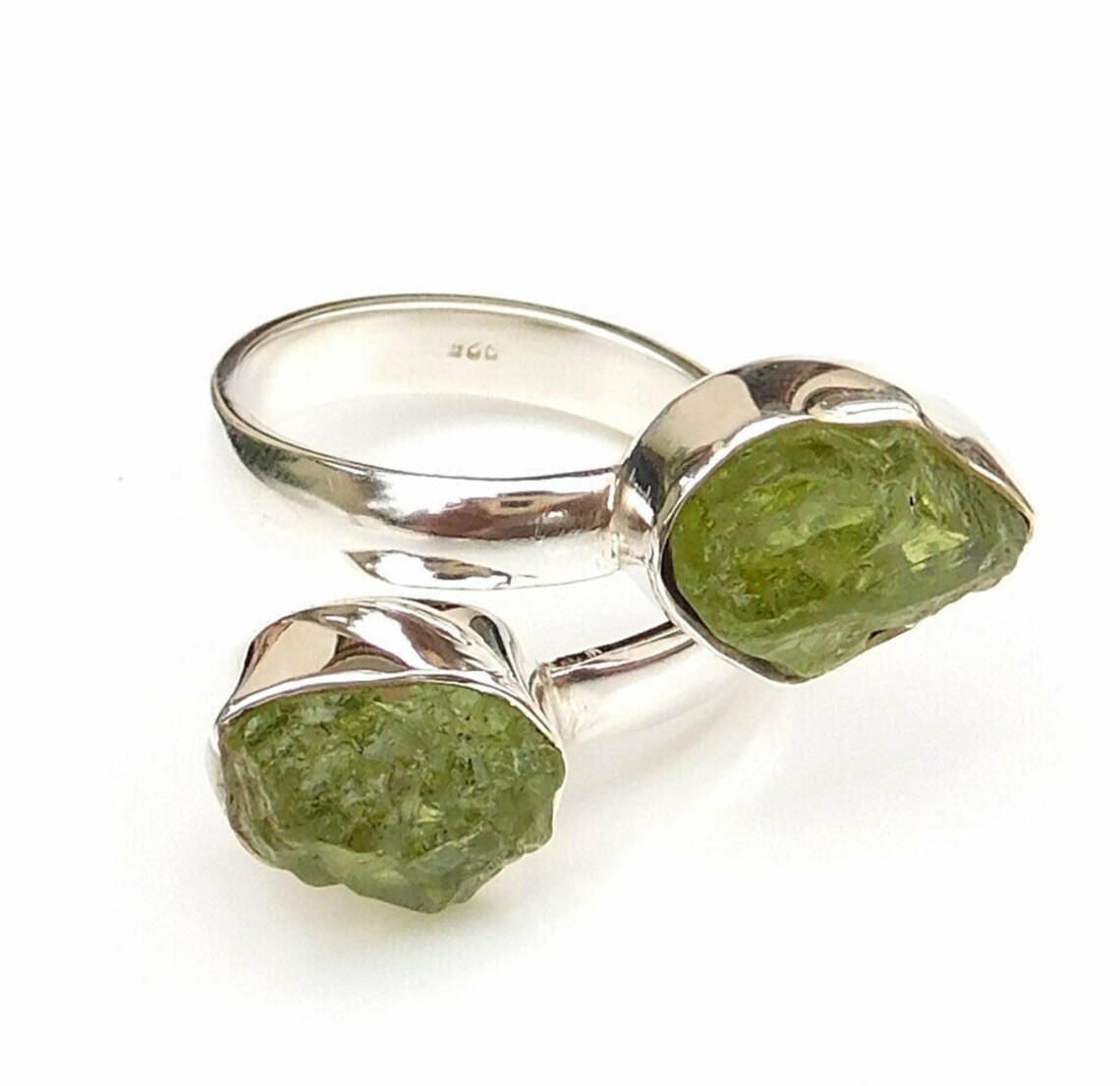 Womens Peridot Ring Dual Stone Ring 925 Silver Ring Womens | Etsy