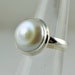 Simple Pearl Ring, White Gemstone Jewelry, Round Gemstone, Sterling ...