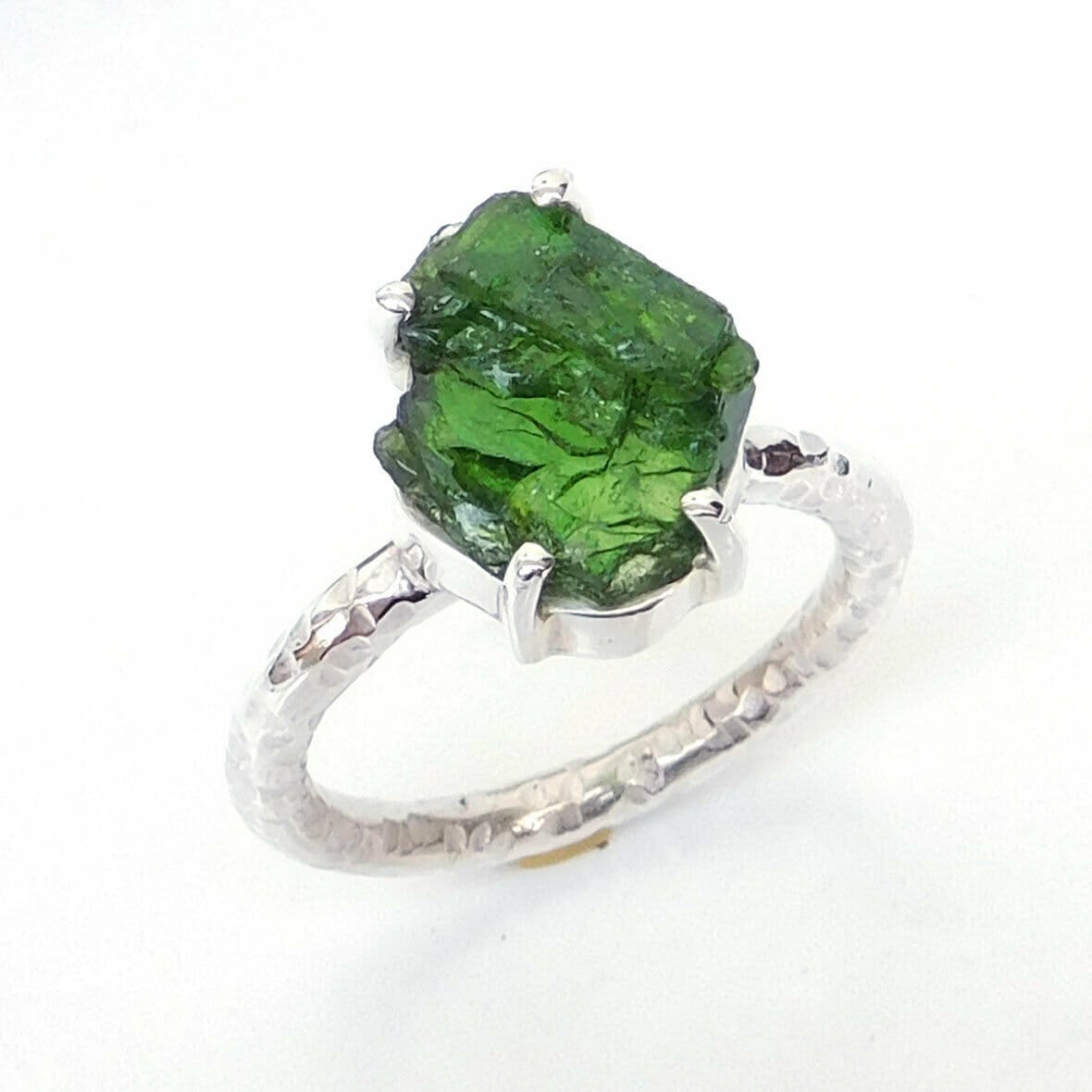 Green Peridot Ring Raw Stone Ring Peridot Jewelry Sterling | Etsy