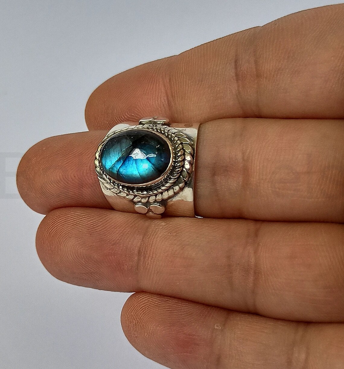 Blue Labradorite Ring 925 Sterling Silver Oval Gemstone | Etsy