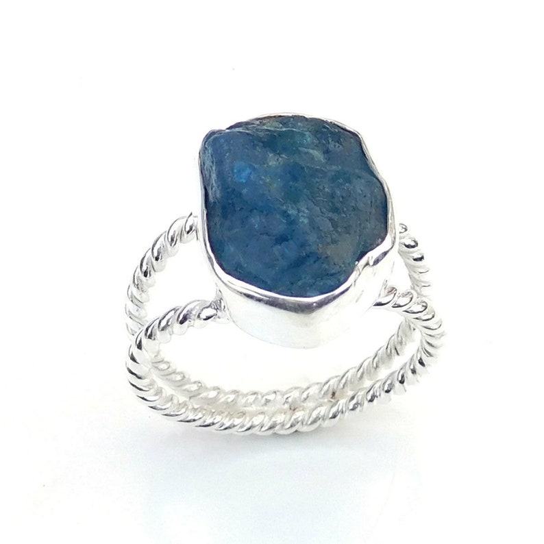 Simple Apatite Ring 925 Sterling Silver Blue Color Antique - Etsy